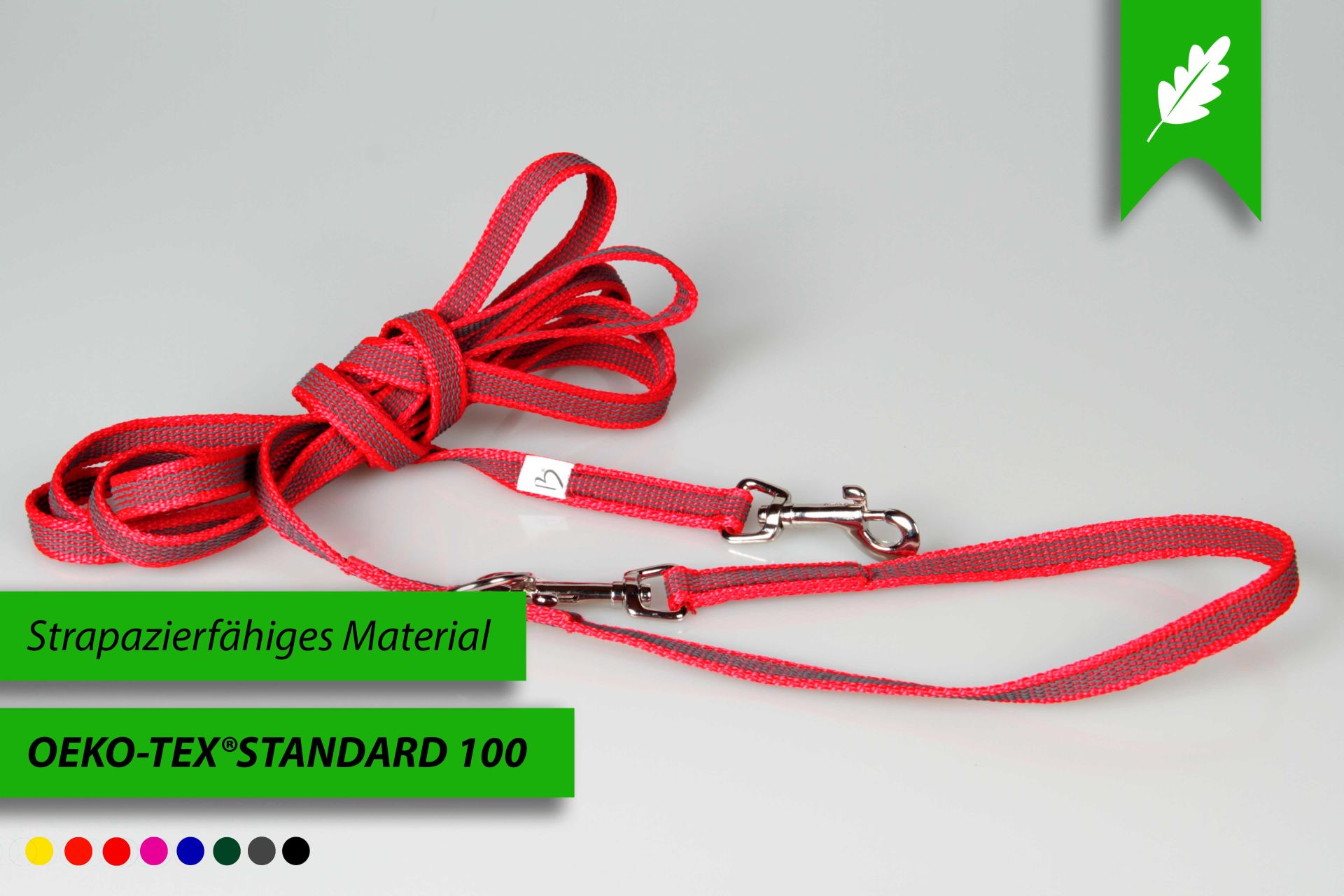 12 mm Breite, 2-fachverstellbare, gummierte Super-Grip Hundeleine